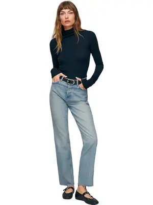 REFORMATION Cynthia High Rise Straight Jeans Kenai
