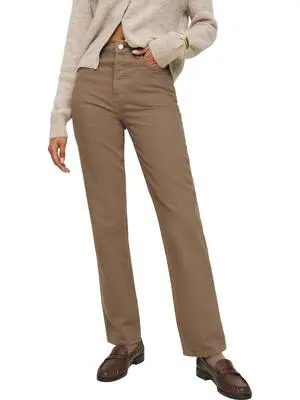 REFORMATION Cynthia High Rise Straight Jeans Mushroom