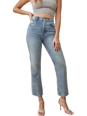 REFORMATION Cynthia High Rise Straight Jeans Tangier