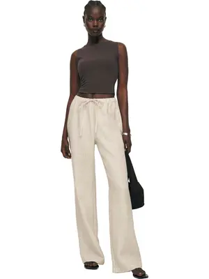REFORMATION Olina Linen Pant Sandy Stripe