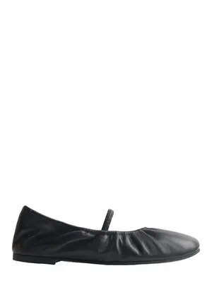REFORMATION Reformation Buffy Ruched Ballet Flat Black