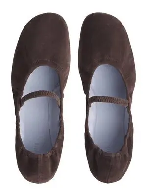 REFORMATION Reformation Buffy Ruched Ballet Flat Brown