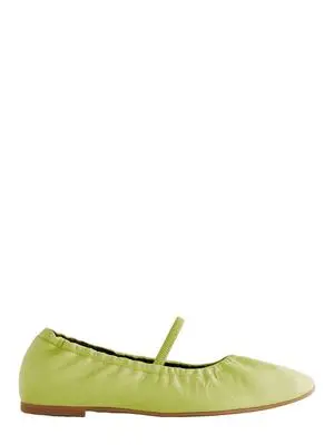 REFORMATION Reformation Buffy Ruched Ballet Flat Green