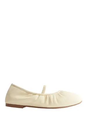 REFORMATION Reformation Buffy Ruched Ballet Flat Parmesan