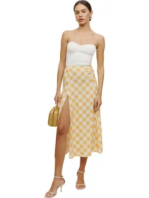 REFORMATION Zoe Midi Skirt Bodie