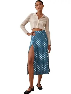 REFORMATION Zoe Midi Skirt Lazuli