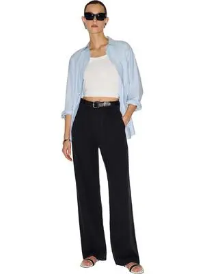 REFORMATION Mason Pant High Rise Wide Leg - Black