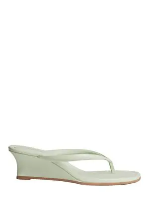 REFORMATION Amelia Thong Wedge Sandal - Green