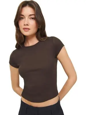 REFORMATION Muse T-Shirt Brown