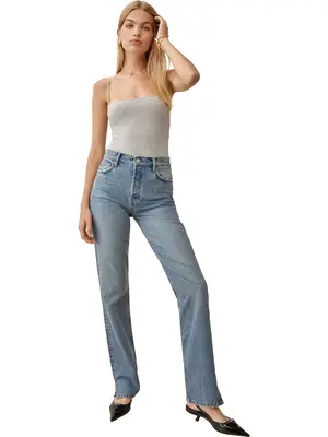 REFORMATION Reformation Cynthia High Rise Straight Long Jeans Maldives