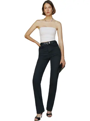 REFORMATION Reformation Cynthia High Rise Straight Long Jeans Vana