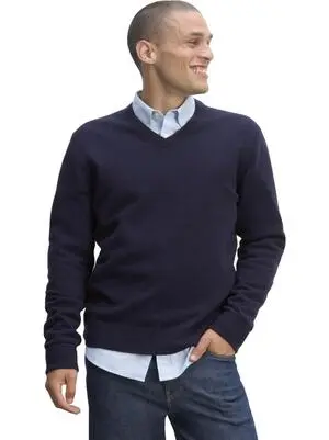 Everlane Cashmere V-Neck Sweater Navy