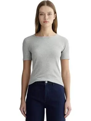 Everlane Luxe Rib Crew Neck T-shirt - Heathered Grey