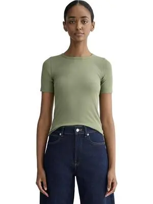 Everlane Luxe Rib Crew Neck T-Shirt Sagebrush