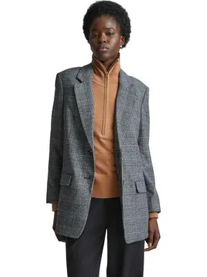 Everlane Oversized Wool Blazer Glen Plaid