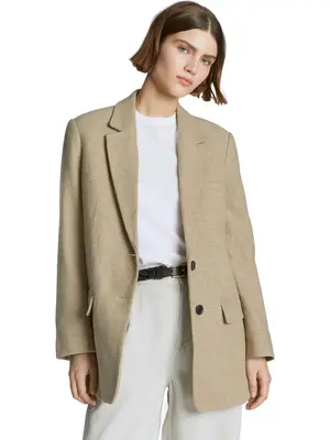 Everlane Oversized Wool Blazer Toasted Tan