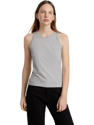 Everlane Essential Cotton High Neck Tank Top Ice