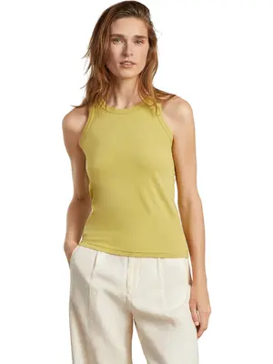 Everlane Essential Cotton High Neck Tank Top Leek