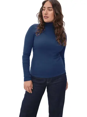 Everlane Luxe Ribbed Turtleneck Dark Royal