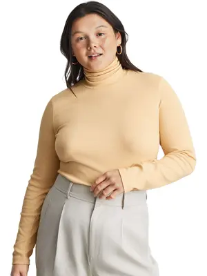 Everlane Luxe Ribbed Turtleneck Melon