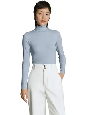 Everlane Luxe Ribbed Turtleneck Mist