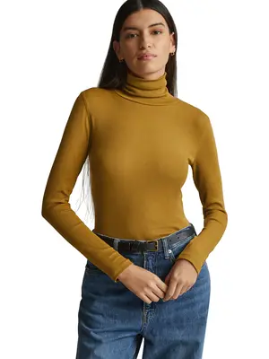 Everlane Luxe Ribbed Turtleneck Tapenade