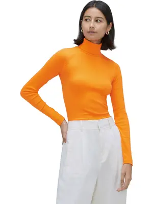 Everlane Luxe Ribbed Turtleneck Turmeric