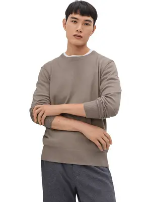 Everlane Long Sleeve Crewneck Sweater Burnt Sugar