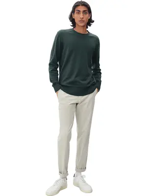 Everlane Long Sleeve Crewneck Sweater Evergreen