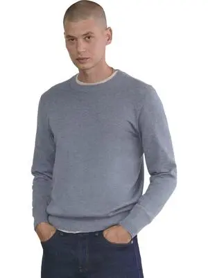 Everlane Long Sleeve Crewneck Sweater Heather Sage Blue
