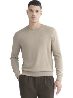 Everlane Long Sleeve Crewneck Sweater Heathered Oatmeal