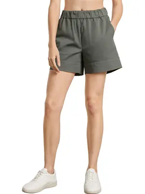 Everlane Relaxed Cotton Twill Short Pewter Green