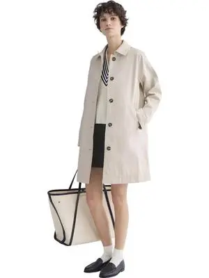 Everlane Mac Coat In Cotton - Peyote