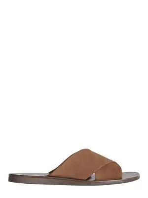 Everlane Day Crossover Sandal - Saddle Brown Suede