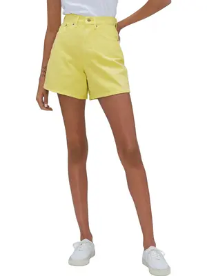 Everlane A-Line Denim Short Lemon