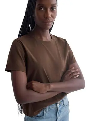 Everlane Essential Cotton Box-cut T-shirt - Cocoa