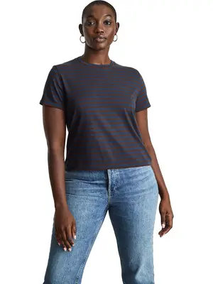 Everlane Everlane Box-Cut T-Shirt In Essential Cotton Coffee/atlantic