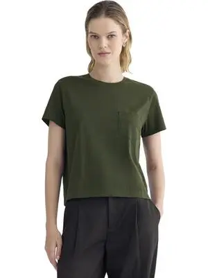 Everlane Everlane Essential Cotton Box-Cut T-Shirt Dark Green