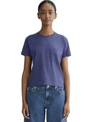 Everlane Everlane Box-Cut T-Shirt In Essential Cotton Deep Cobalt