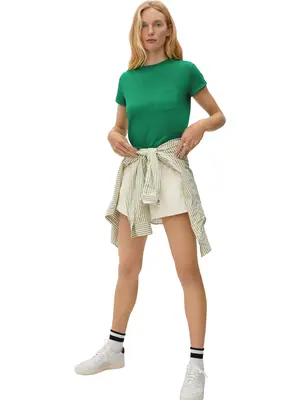 Everlane Everlane Box-Cut T-Shirt In Essential Cotton Emerald