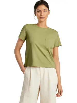 Everlane Everlane Box-Cut T-Shirt In Essential Cotton Leek