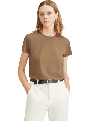 Everlane Everlane Box-Cut T-Shirt In Essential Cotton Light Brown