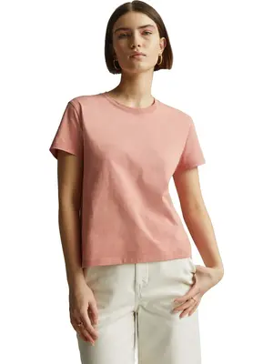 Everlane Everlane Box-Cut T-Shirt In Essential Cotton Light Rose