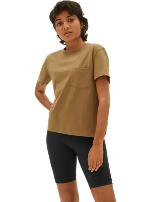 Everlane Everlane Box-Cut T-Shirt In Essential Cotton Ochre