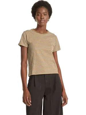 Everlane Everlane Box-Cut T-Shirt In Essential Cotton Olive/tan