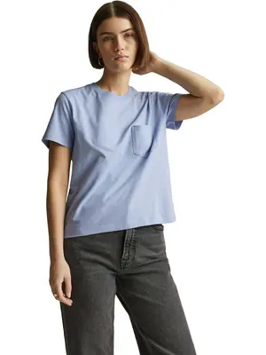 Everlane Everlane Box-Cut T-Shirt In Essential Cotton Periwinkle