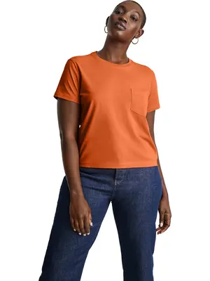 Everlane Everlane Box-Cut T-Shirt In Essential Cotton Persimmon