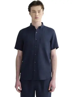 Everlane Classic Short-sleeve Shirt, Linen Size - Navy