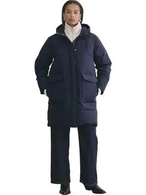 Everlane Long Puffer Coat - Navy