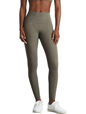 Everlane Everlane Perform Legging Dark Taupe Polka Dot